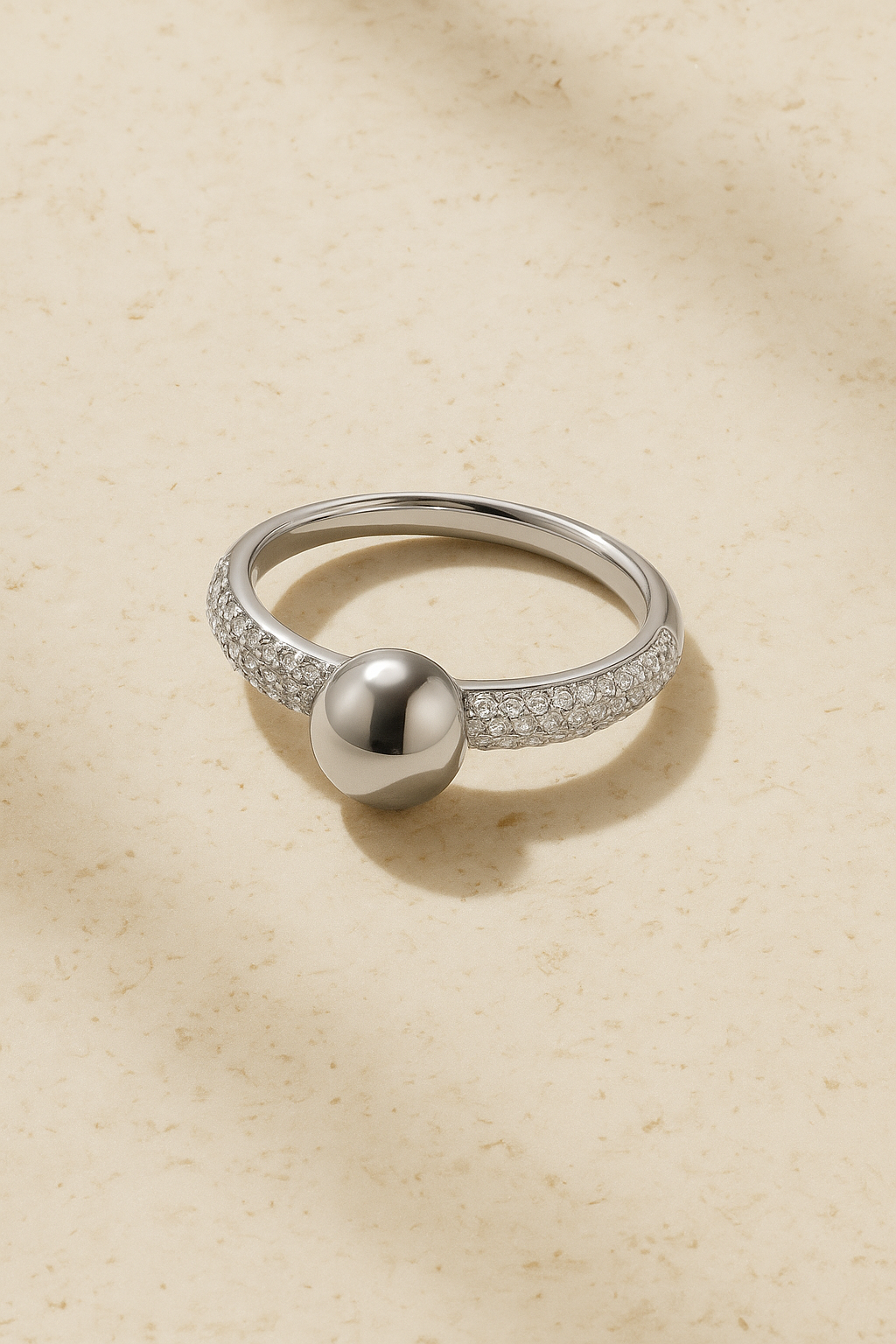 Lumi Inverse Silver Ring | Pavé Silver Ball Ring – Galleria Armadoro